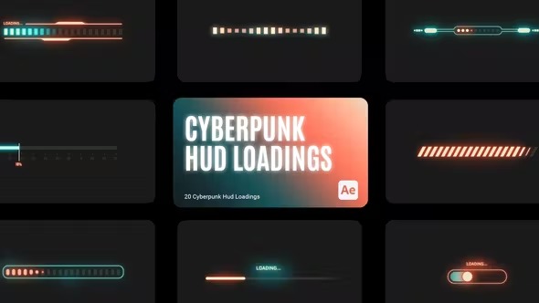 Videohive Cyberpunk HUD Loading For After Effects 43720143