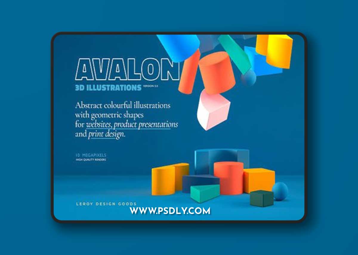 AVALON - 3D Abstract Shapes Illustrations V5
