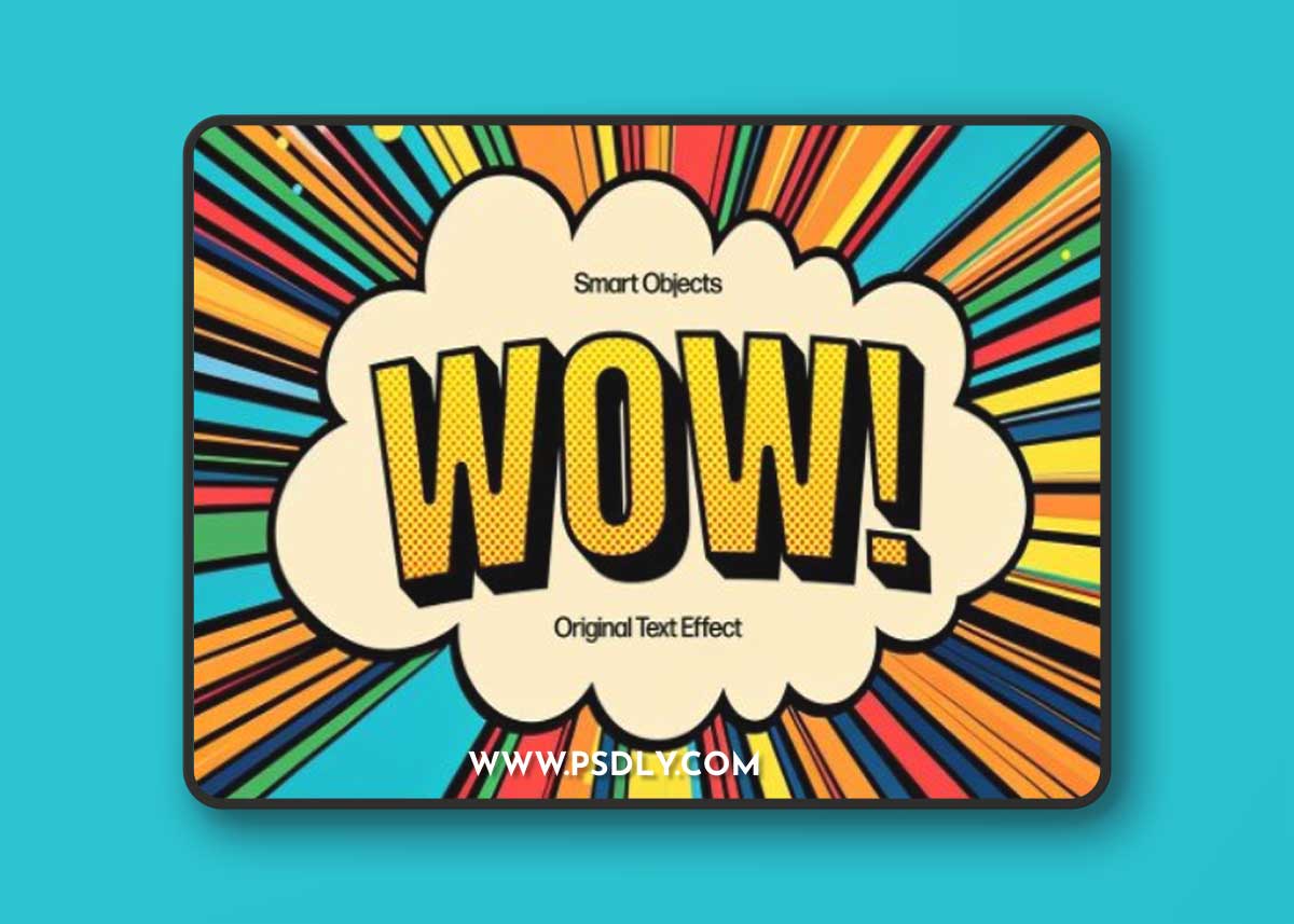 Retro Comics Bubble Text Effect Mockup