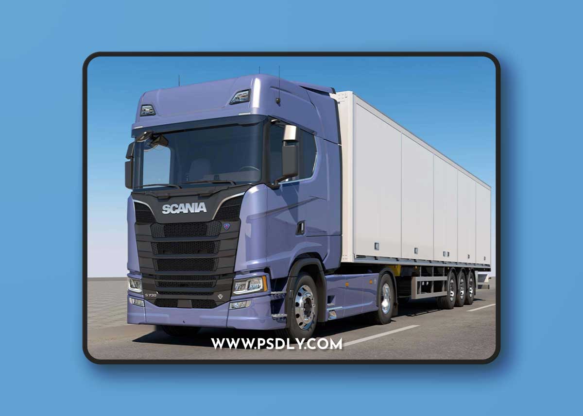 RenderHub - Truck Scania S-730 With Trailer