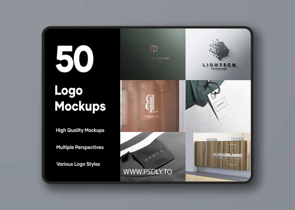 Asylab - 50 Logo Mockup Branding Bundle - V2
