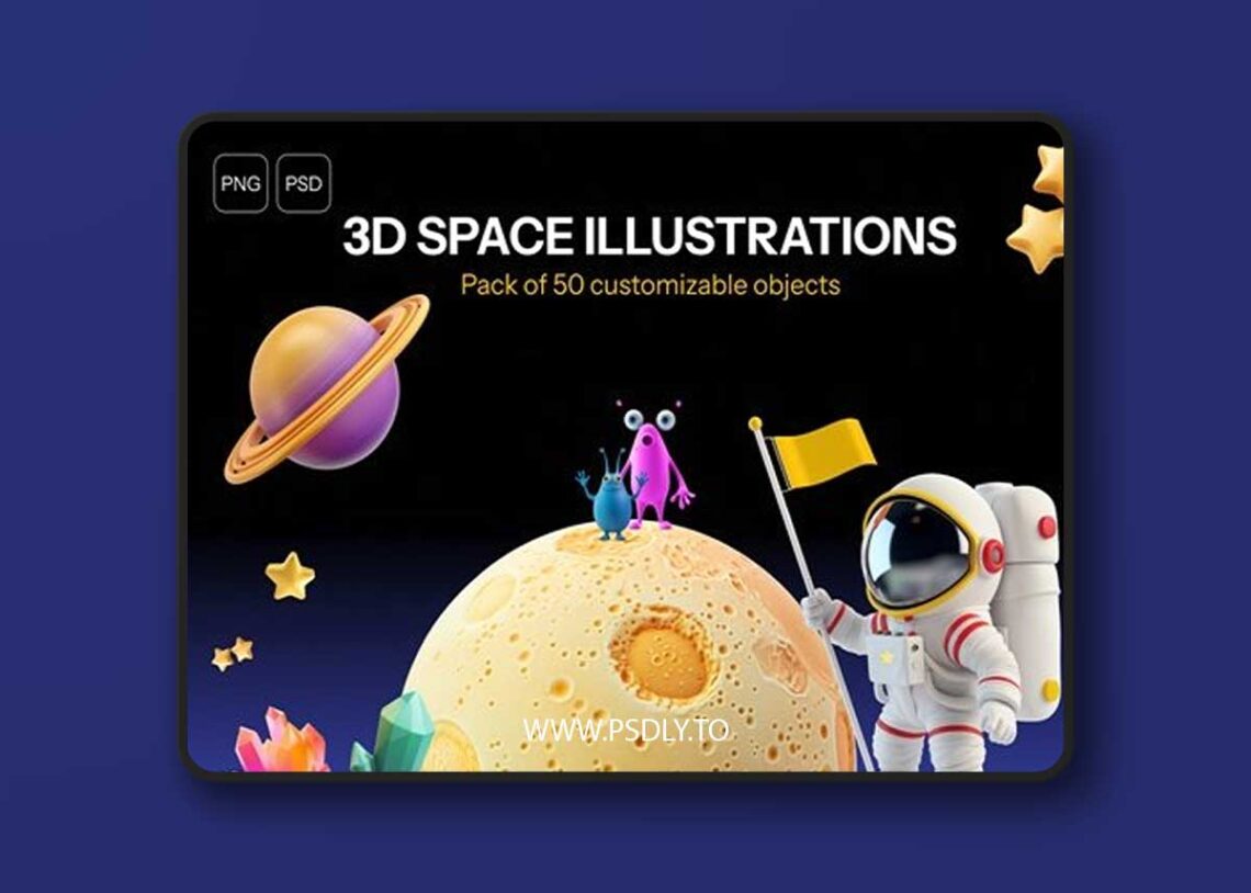 3D Space Objects Pack - 50 High-Res Animated-Style Assets