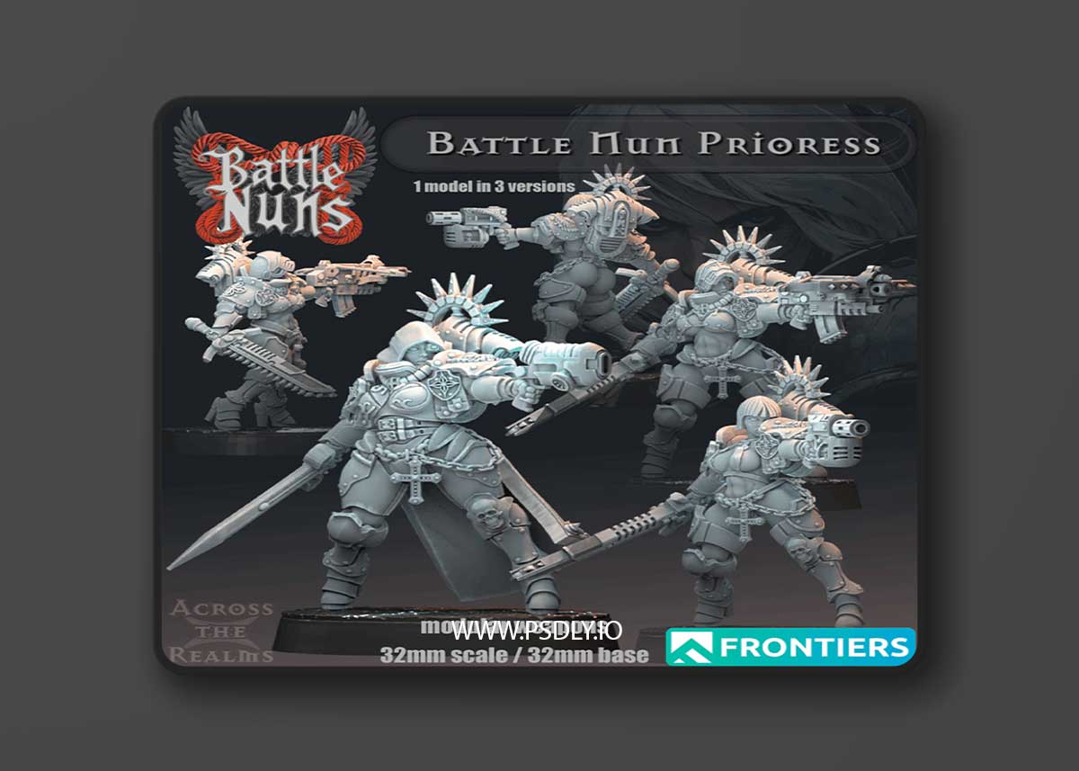Across The Realms – Battle Nun Prioress – Warhammer – 3D Print Model