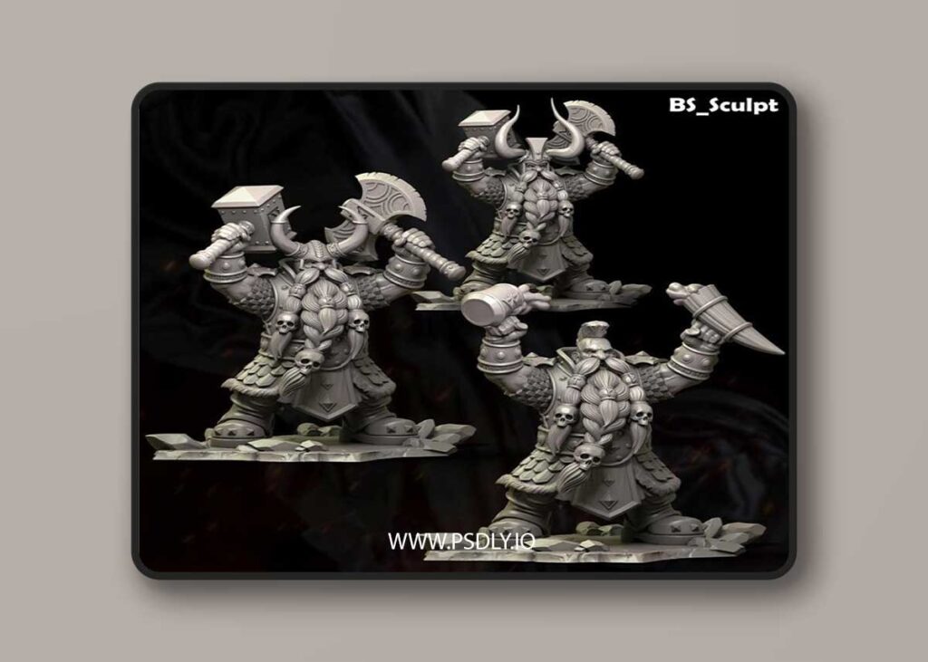 BS-Sculpt Bulat – The Dwarf King – 3D Print Model STL