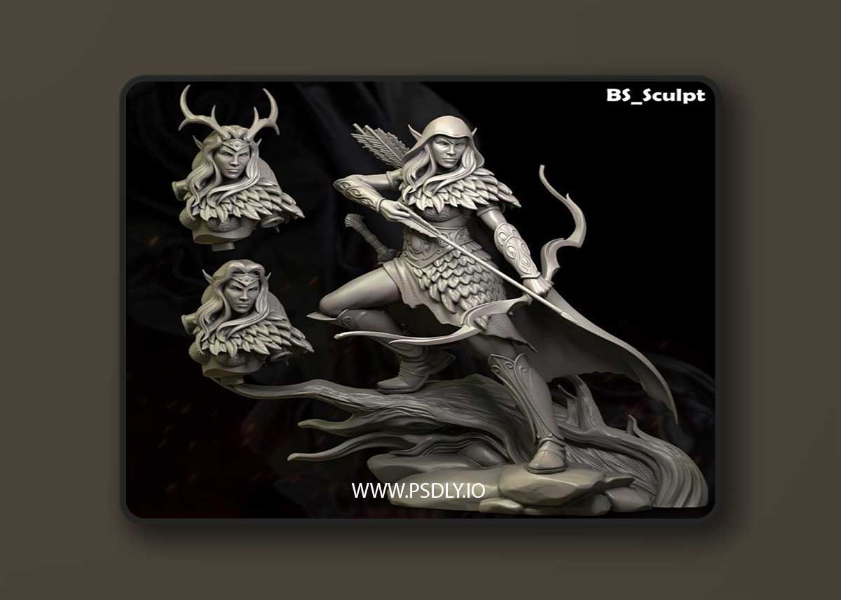 BS-Sculpt Bulat – The Forest Elf Archer – 3D Print Model STL