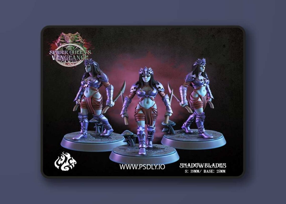 Crippled God Foundry – Dark Elf Shadow Blades – 3D Print Model STL