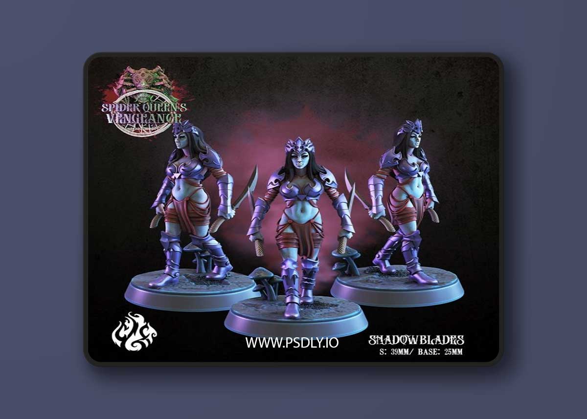 Crippled God Foundry – Dark Elf Shadow Blades – 3D Print Model STL