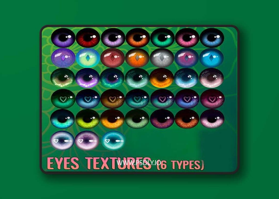 Eyes & Hair Textures (75 Colors)