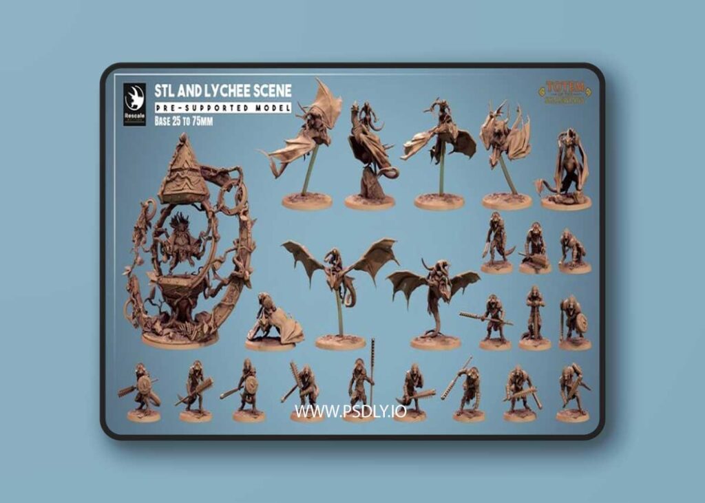 Rescale Miniatures – May 2025 – Totem Of The Scalewings – 3D Print Model