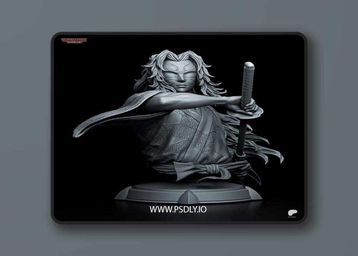 Tanuki Figures – Kokushibo – Demon Slayer Bust – 3D Print Model STL
