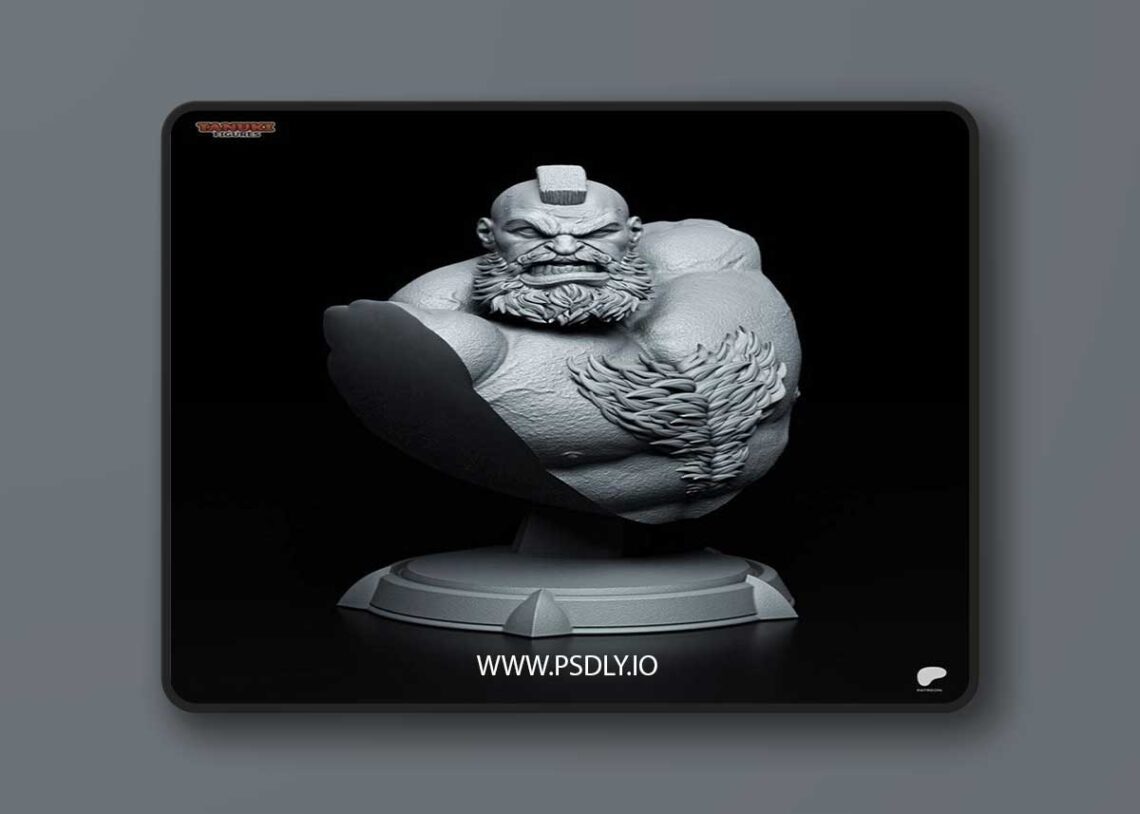 Tanuki Figures – Zangief – Street Fighter Bust – 3D Print Model STL