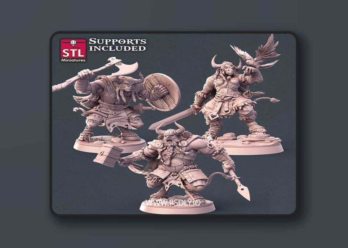 Viking Minotaurs Set – 3D Print Model