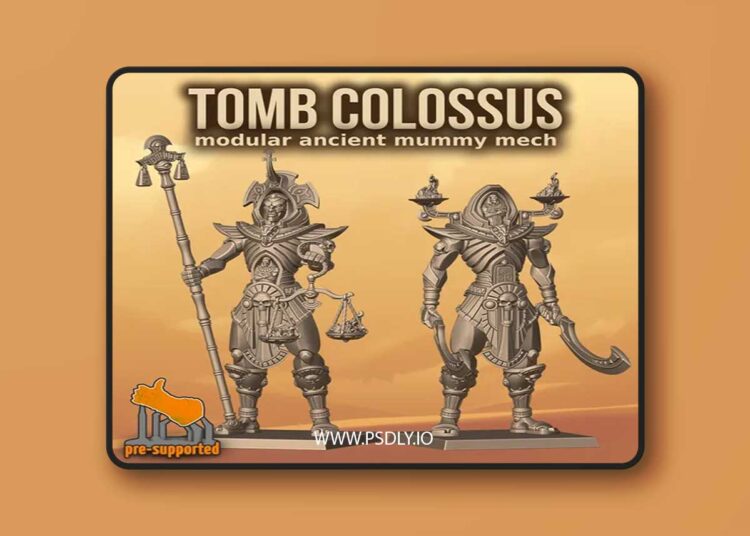 Tomb Colossus – Modular Undead Egyptian Statue – 3D Print Model STL