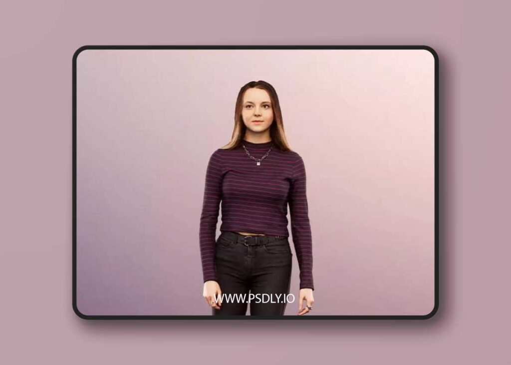 Young Casual Woman Walking Low-poly 3d Model