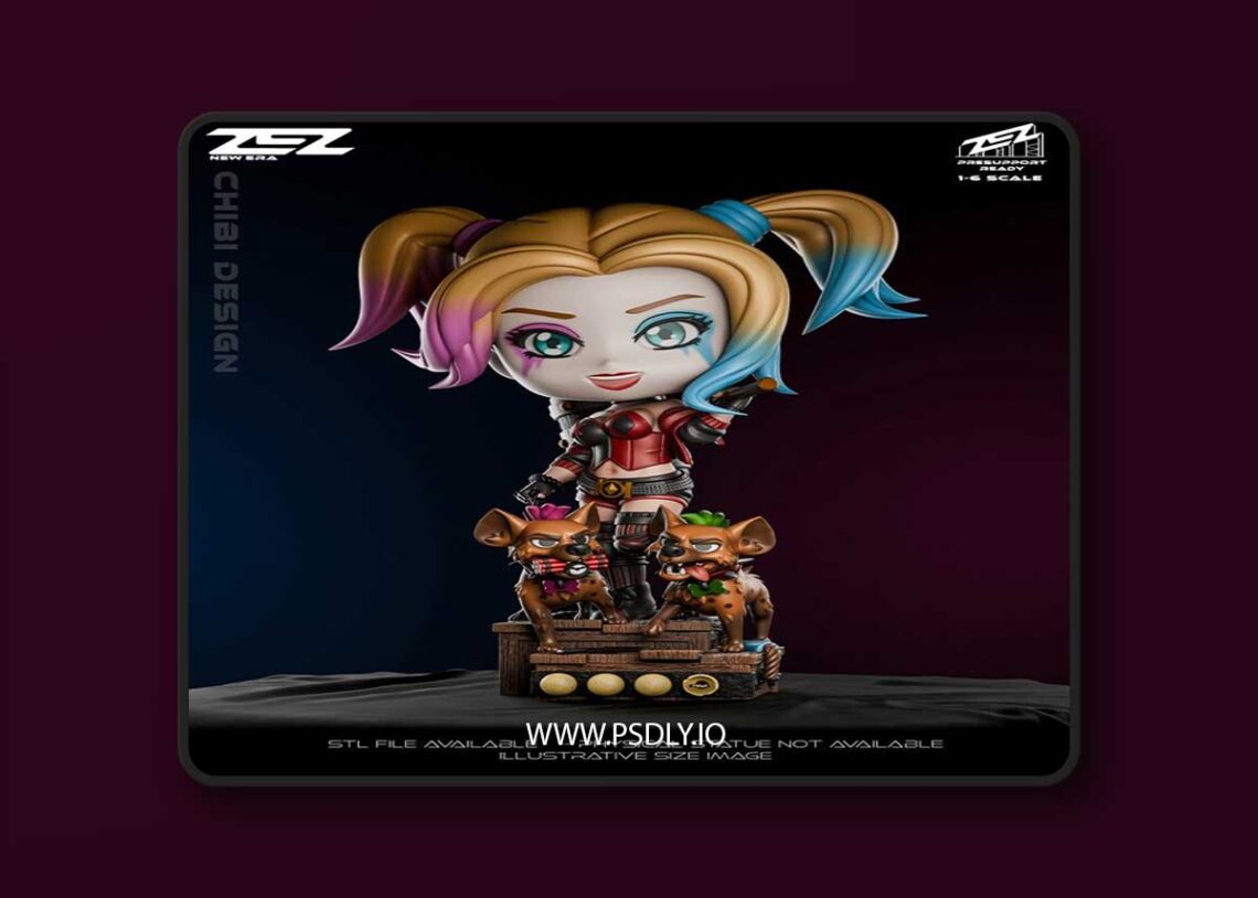 ZEZ Studios – Harley Quinn Chibi – 3D Print Model